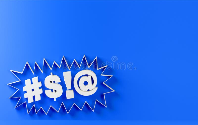 3d Illustration, Symbol Insult Comic Stock Illustration - Illustration ...