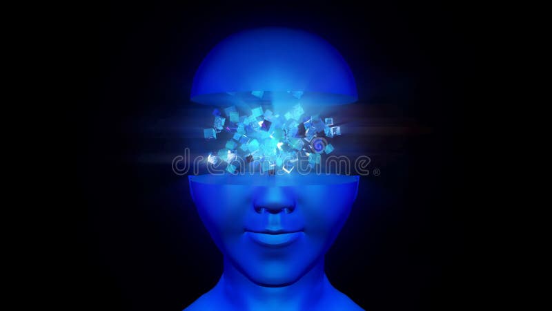 Symbolic image of the mind stock illustration. Illustration of blue ...