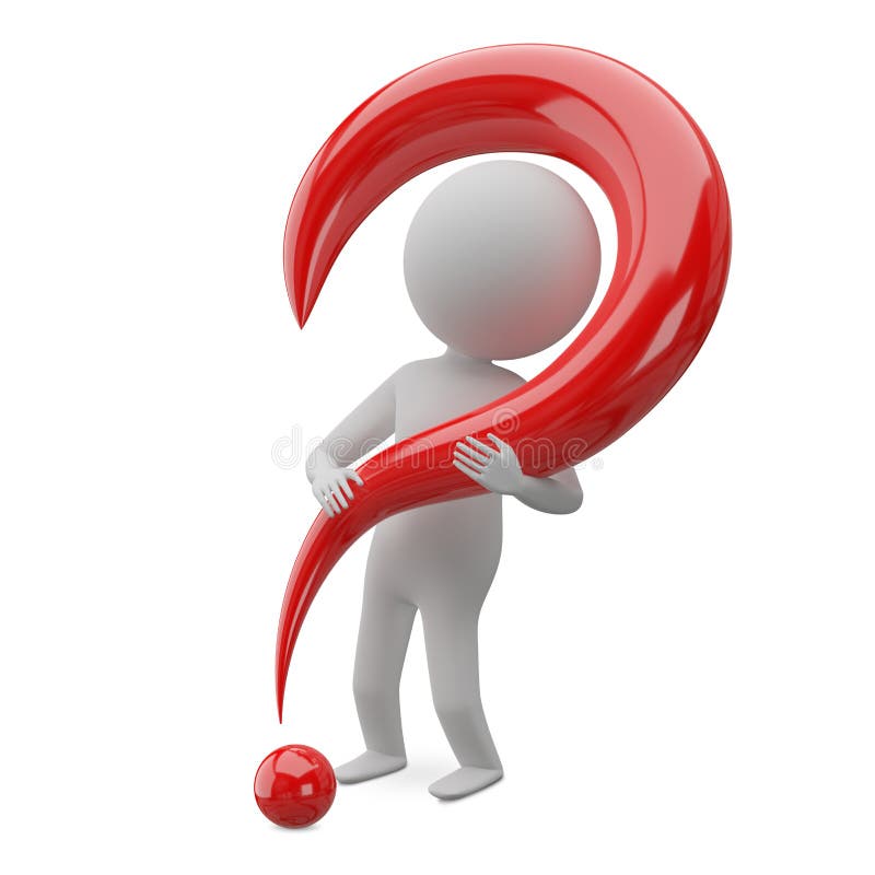 3D Illustration Symbolical Man and Question Mark Stock Image ...