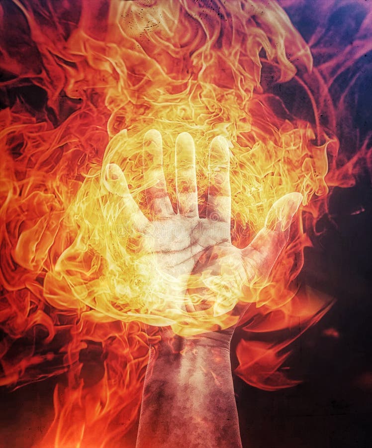 3d Illustration that Synthesizes the Effect of Flames on the Gesture of ...