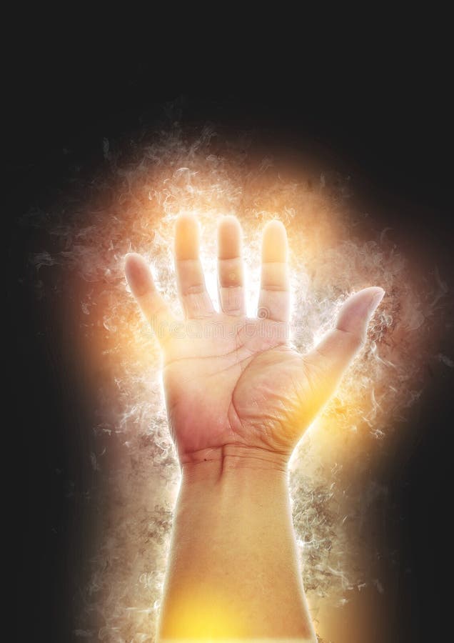 3d Illustration that Synthesizes the Light Effect on the Gesture of ...