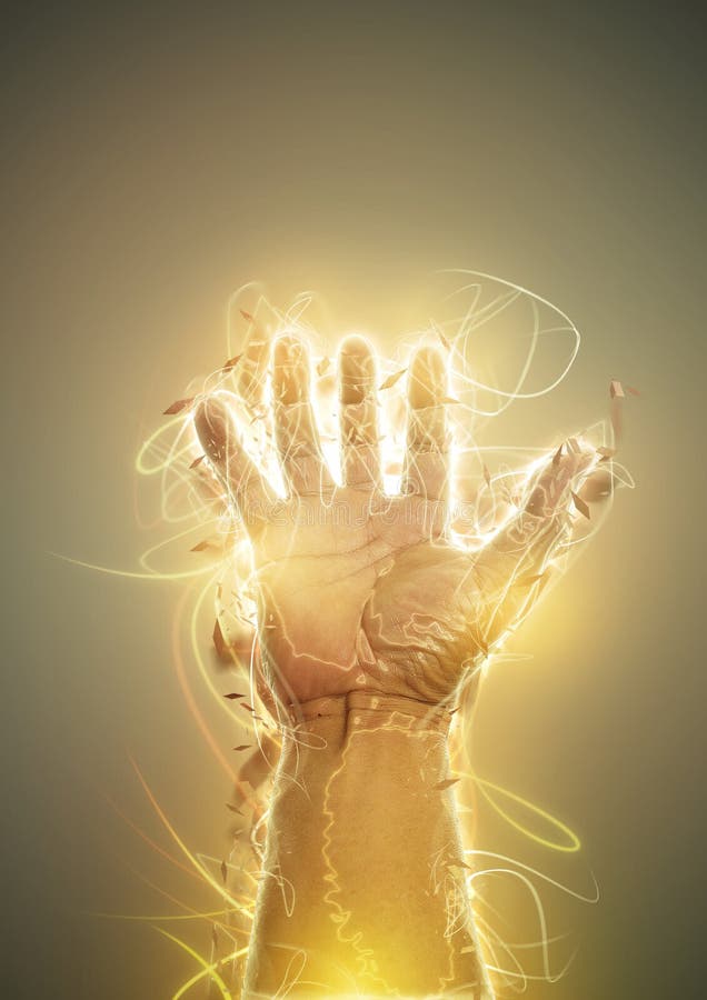 3d Illustration that Synthesizes the Light Effect on the Gesture of ...
