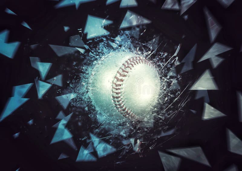 3d Illustration of Synthetic Explosion Effect on Baseball Ball Stock ...