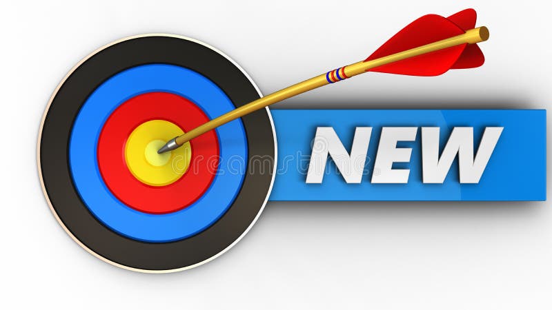 3d target with new sign stock illustration. Illustration of rectangle ...