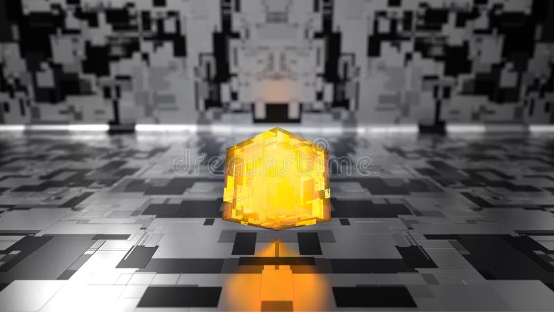 3d Illustration of Technological Surface. Conceptual Computer Core ...