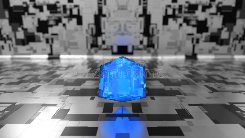 3d Illustration of Technological Surface. Conceptual Computer Core ...