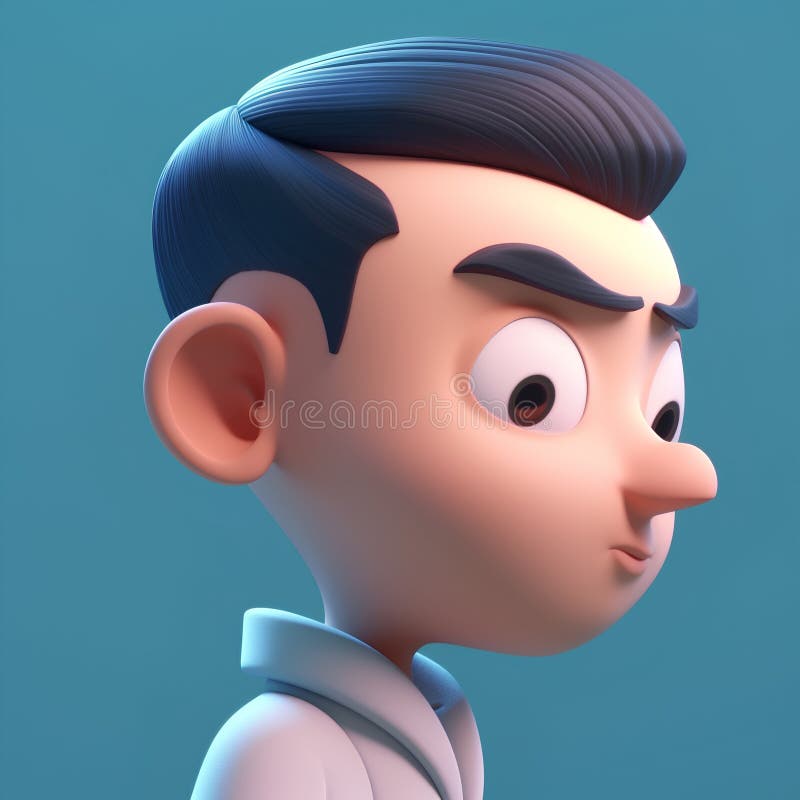 3D Illustration of a Teenage Boy with a Sad Expression Stock ...