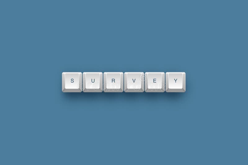 3D Illustration of the Text Survey on a 3D Keyboard Button with Shadow ...