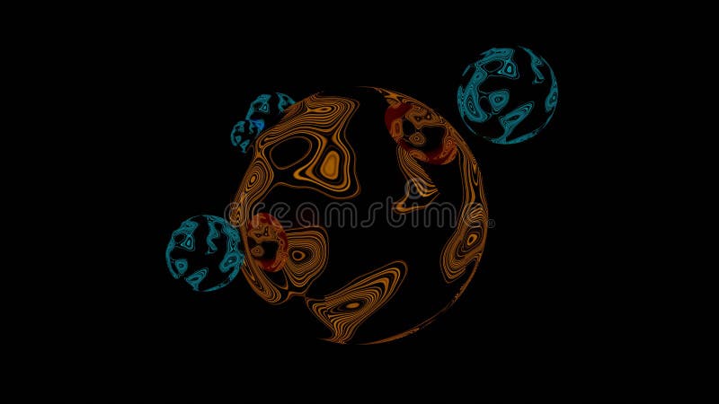 3D Illustration of Texture or Pattern Forming on Five Small Spheres ...