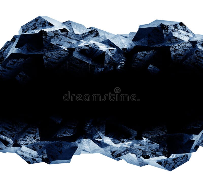 3d Illustration of Textured Rock Low Poly Shape Stock Illustration ...
