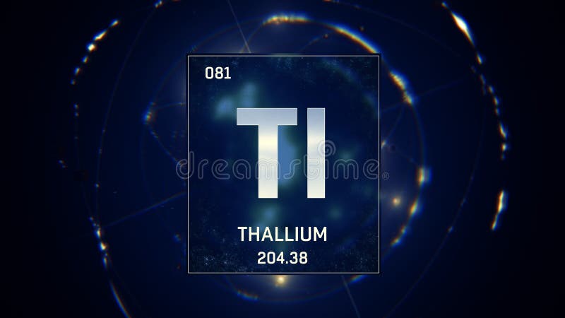 Thallium As Element 81 of the Periodic Table 3D Illustration on Grey ...