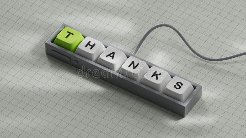 3D Illustration of THANKS in English, Using a Classic Font. it Conveys ...