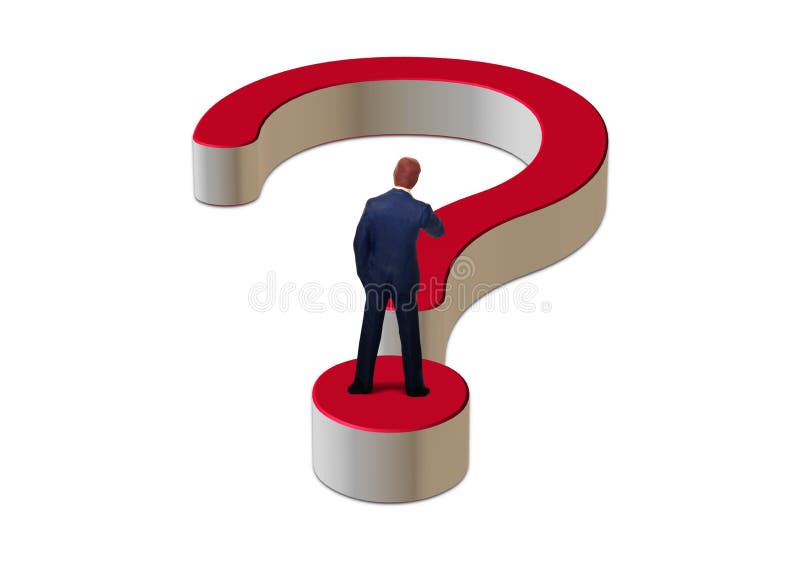 3d Illustration of Thinking Gesturing Businessman Standing Over Red ...
