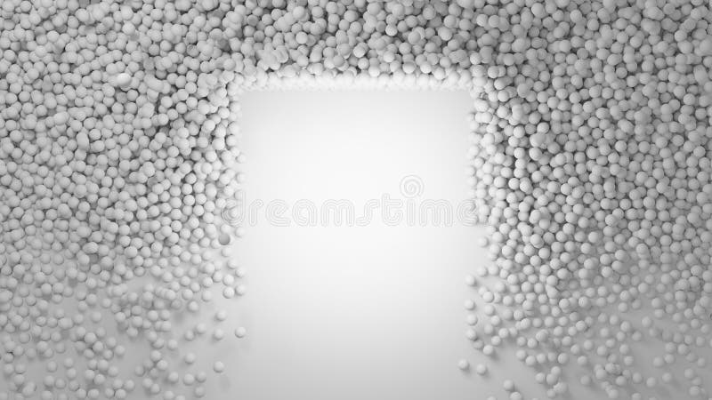 3D Illustration. Thousands of Particles Surround an Empty Space for the ...