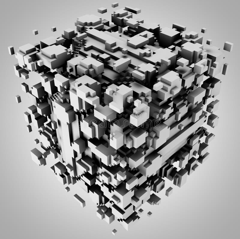 3D Illustration of Three-dimensional Model Stock Illustration ...