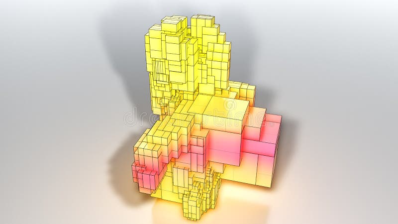 3D Illustration of Three-dimensional Model Stock Illustration ...