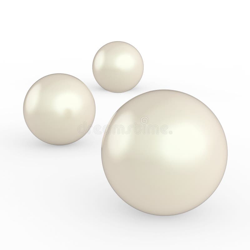 Pearls. Set is Three-dimensional Geometric Shape Isolated on ...