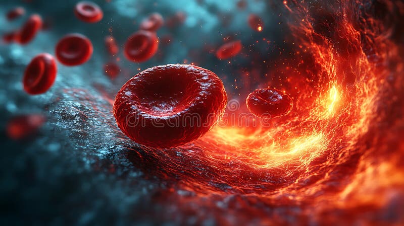 3D Illustration of Thrombus and Blood Flow Obstruction Stock ...
