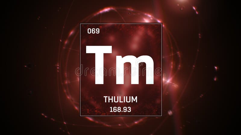 Thulium Tm, Element Symbol From Periodic Table Series Stock ...