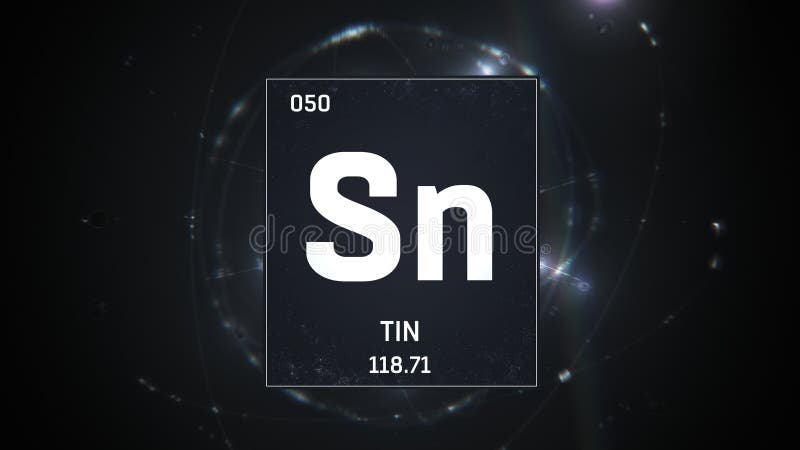 Tin As Element 50 of the Periodic Table 3D Illustration on Silver ...