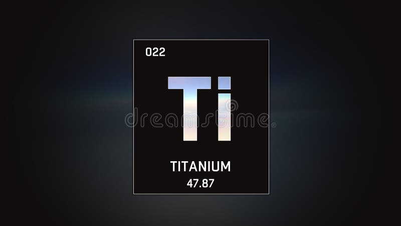 Titanium As Element 22 of the Periodic Table 3D Illustration on Orange ...