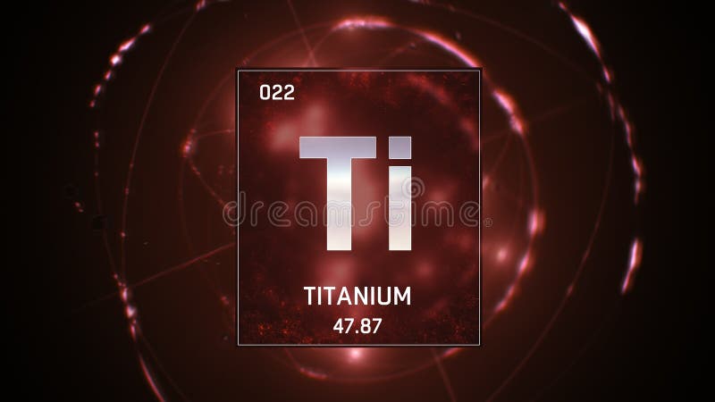 Titanium As Element 22 of the Periodic Table 3D Illustration on Orange ...