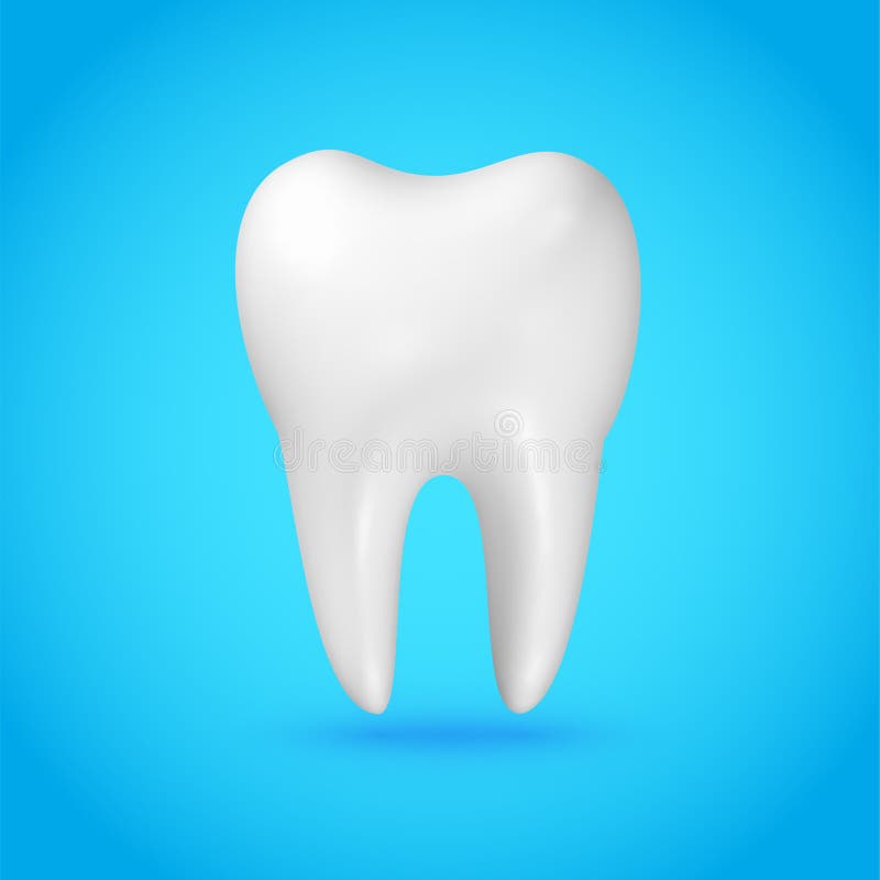 3D Illustration of a Tooth on a Blue Background Stock Vector ...