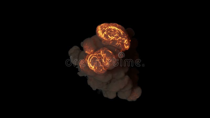 3D Illustration Top View of Big Explosion Isolated on Green Background ...