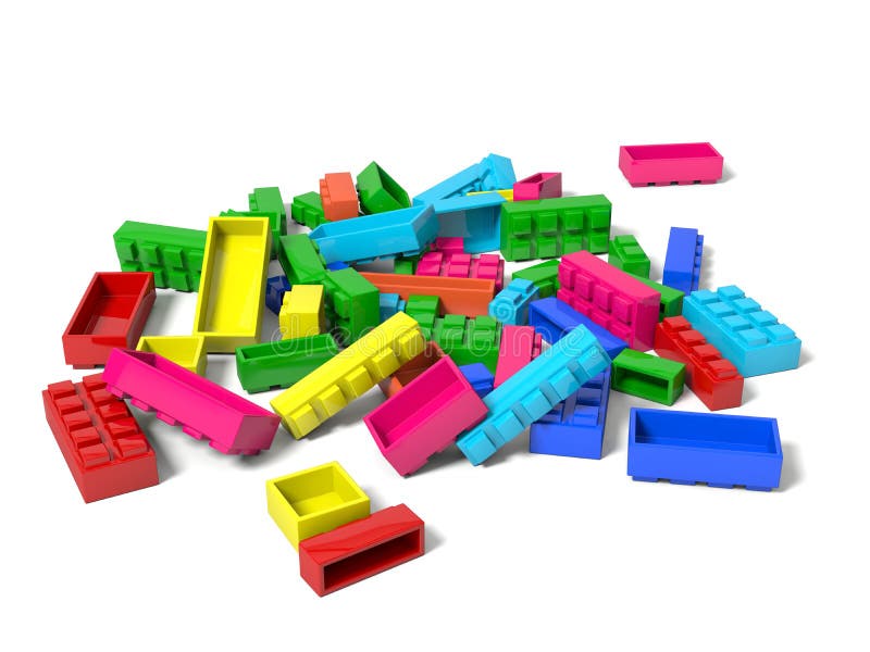 3d Illustration of Toy Blocks. Stock Illustration - Illustration of ...