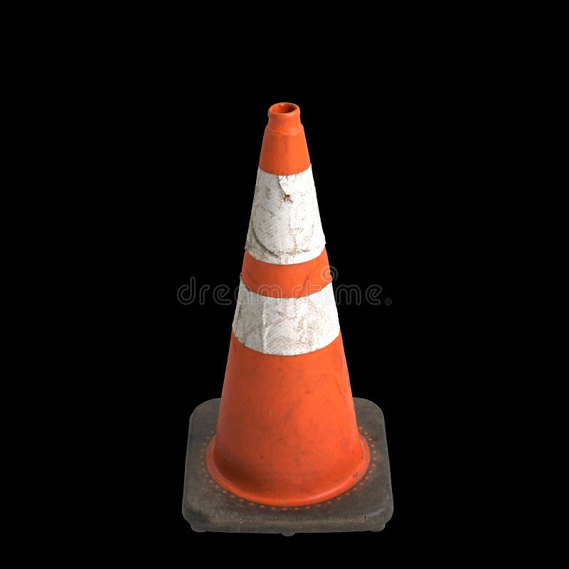 3d Illustration of Traffic Cones Isolated on Black Background Stock ...