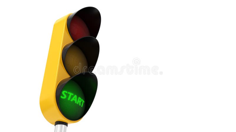 3d Illustration of Traffic Light with Text. Stock Illustration ...
