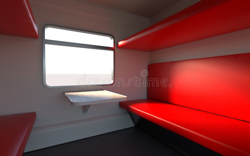 3d Illustration of a Train Coupe Stock Illustration - Illustration of ...
