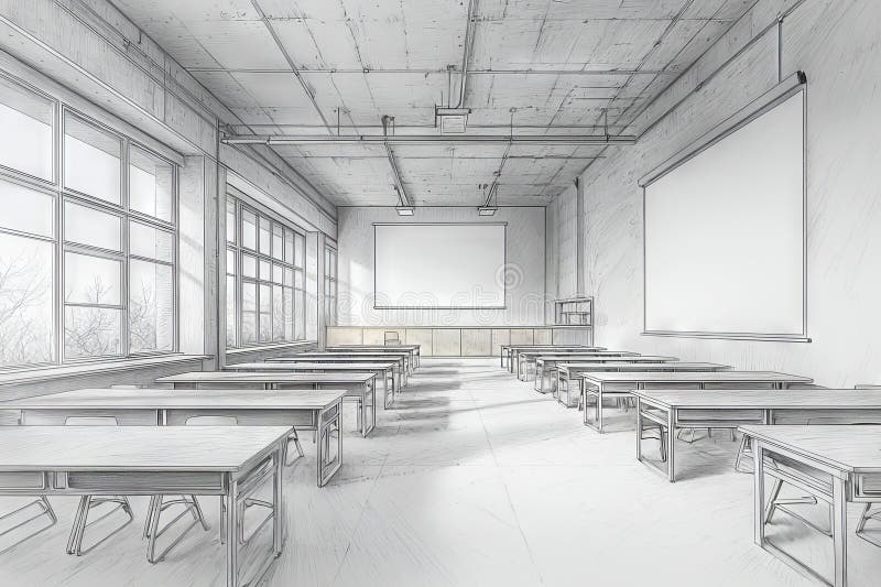 A 3D Illustration Transformed the Sketch of the Conference Hall into ...