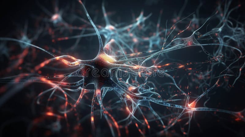 3d Illustration of Transmitting Synapse,neuron or Nerve Cell Stock ...