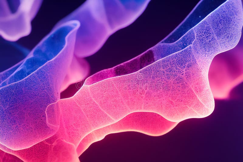 2D Illustration of Transparent Fluorescent Abstract Microscopic ...