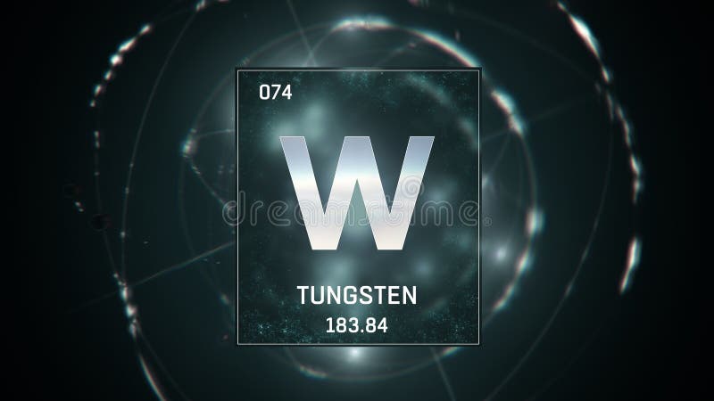 Tungsten As Element 74 of the Periodic Table 3D Illustration on Silver ...