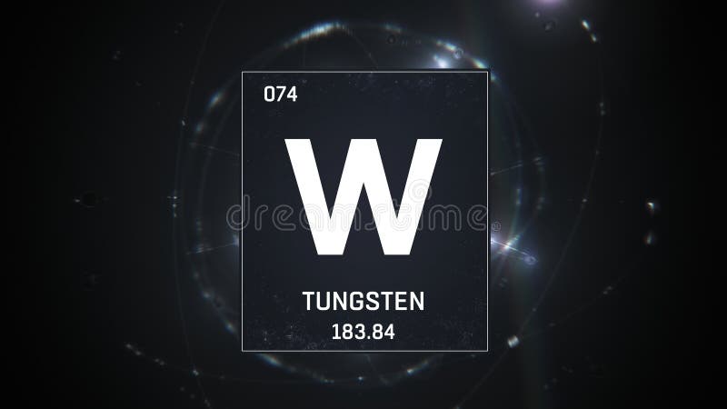 Tungsten As Element 74 of the Periodic Table 3D Illustration on Silver ...