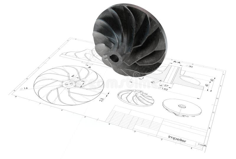 3D Illustration of Turbo Impeller Stock Illustration - Illustration of ...