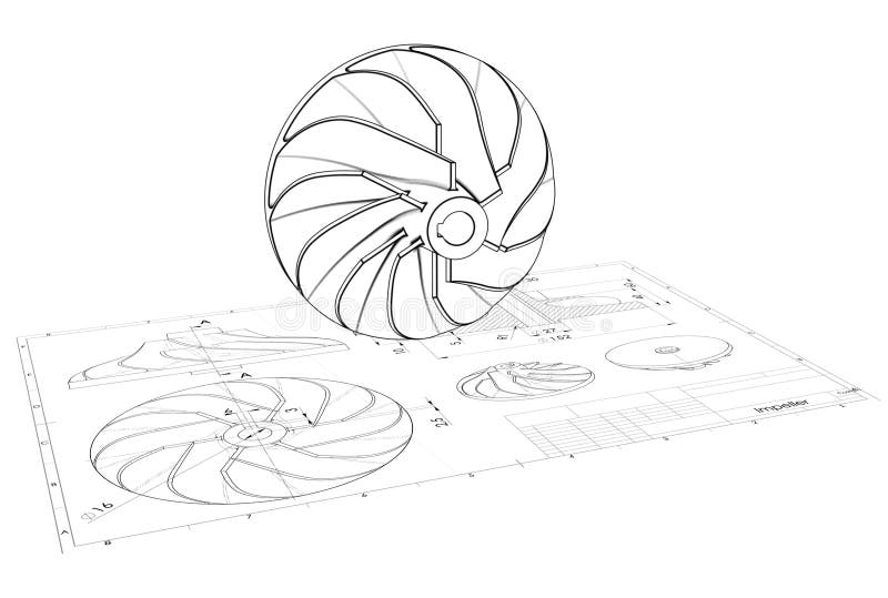 3D Illustration of Turbo Impeller Stock Illustration - Illustration of ...