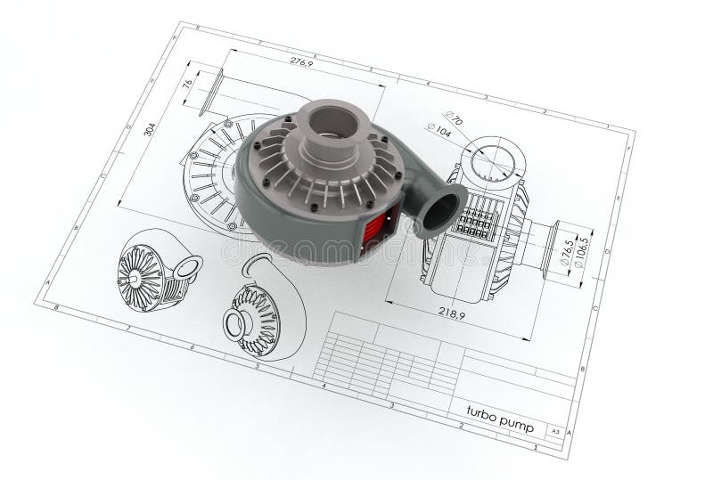 3D Illustration of Turbo Pump Stock Illustration - Illustration of ...