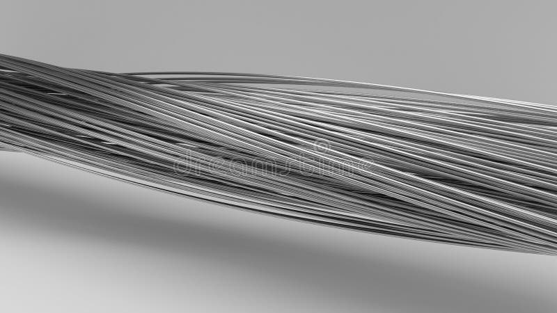 3d Illustration of Twisting Metal Rods. Stock Illustration ...