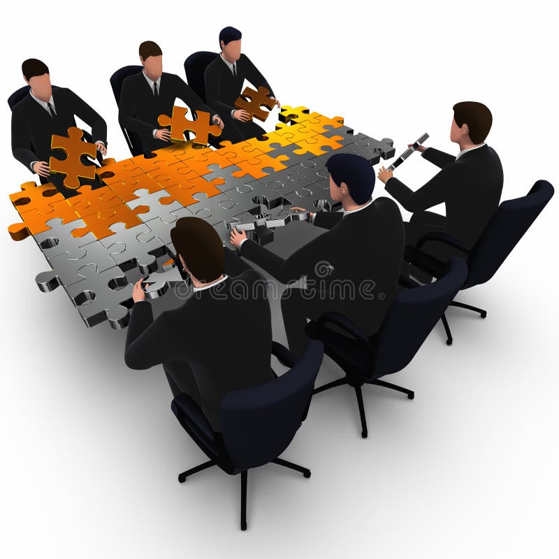 Building a puzzle stock illustration. Illustration of business - 19741623