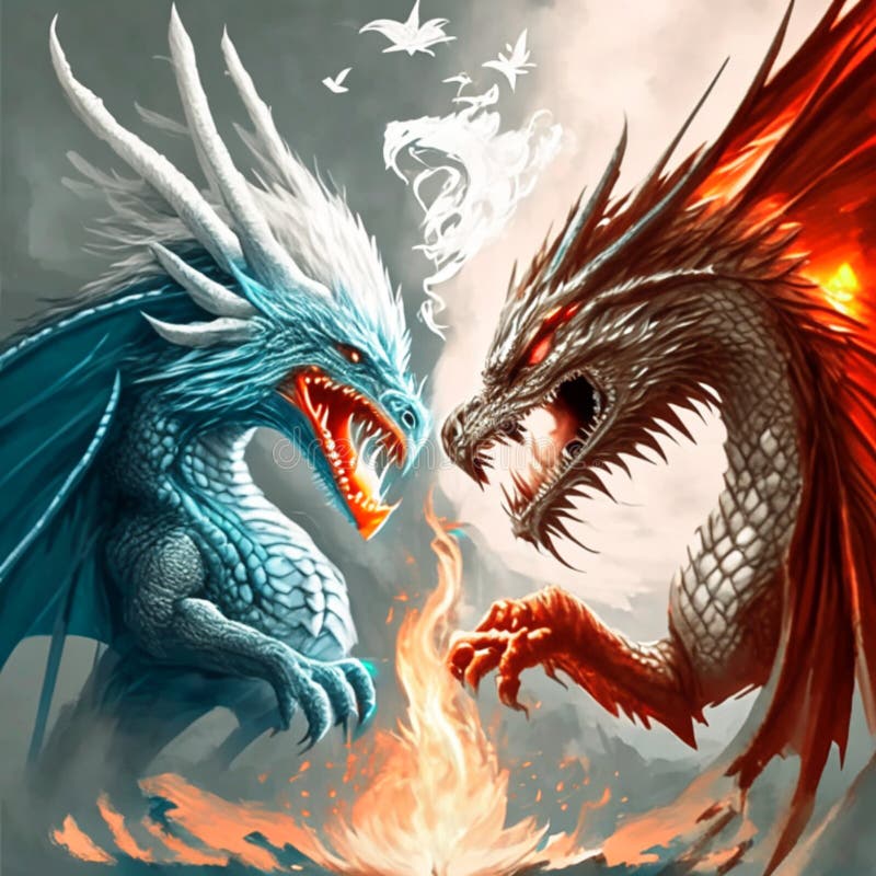 Dragons Fighting Each Other