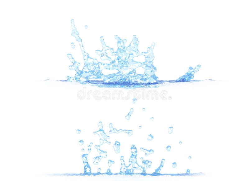 3D Illustration of Two Side Views of Nice Water Splash - Mockup ...
