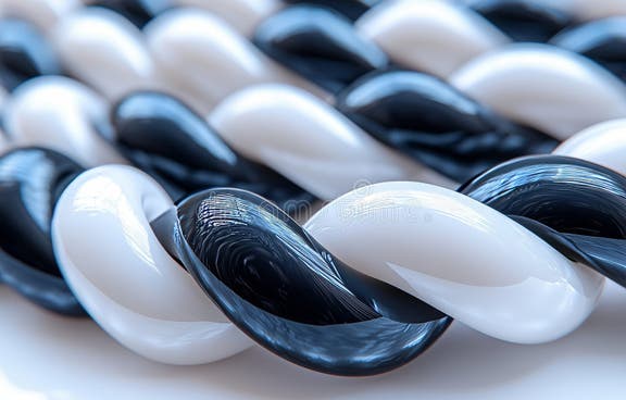 A 3D Illustration of Two Steel Chains Looped Around a Post, and an ...