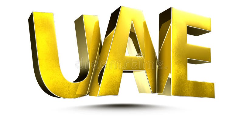 UAE Gold 3d. stock illustration. Illustration of country - 188498291