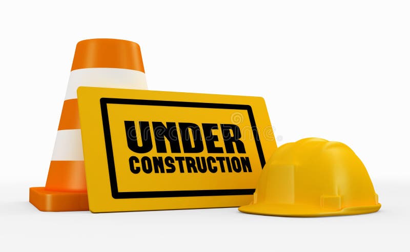 3D Illustration of Under Construction Concept. Stock Illustration ...