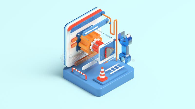 3d Illustration of Under Maintenance Icon Stock Illustration ... 3d Illustration of Under Maintenance Icon Stock Illustration ...
