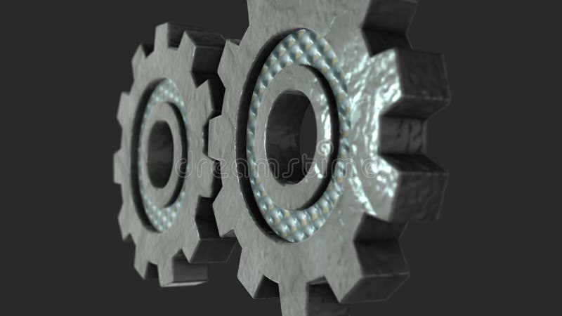 Very Close Up of Two Rotating Gear Stock Illustration - Illustration of ...