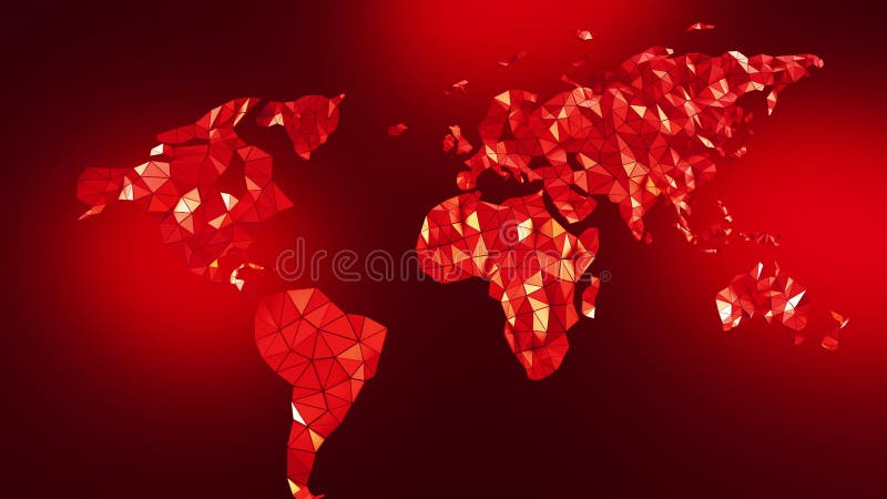 3d Illustration Video 4k Red World Map Illustration. Concept for ...